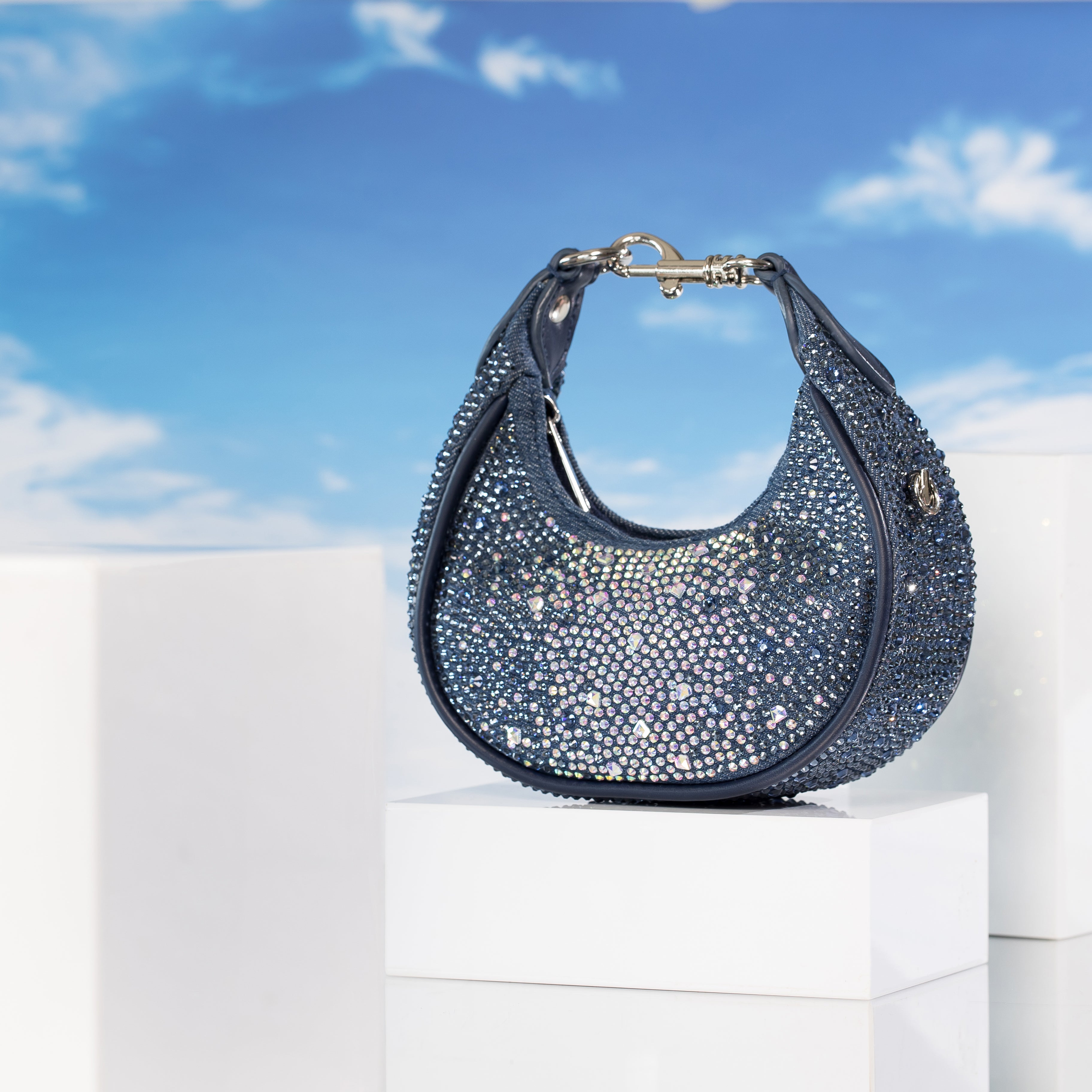 Mehfil Denim Moon Bag – House Of BIO